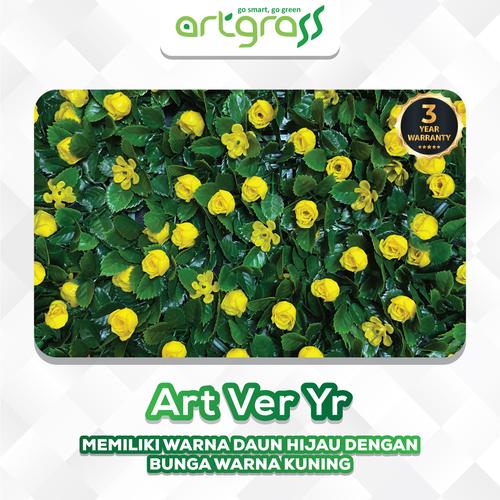 Jual Tanaman Sintetis Daun Warna Hijau dengan Bunga Mawar Kuning (25cm ...