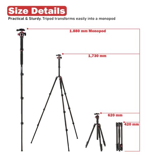 Jual Takara ROVER 60 Compact 2 in 1 Traveller Tripod Monopod Kit ...
