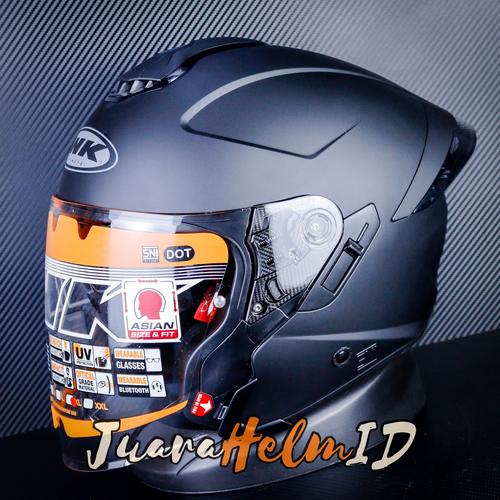 Jual INK HELM TERRA 2 SOLID / BLACK DOFF / HALF FACE TERRA2 DOUBLE ...