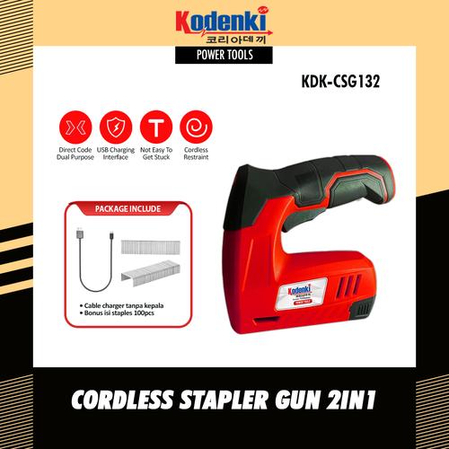 Jual Kodenki Cordless Stapler Gun 2in1 Baterai 4V Alat Tembak Paku ...