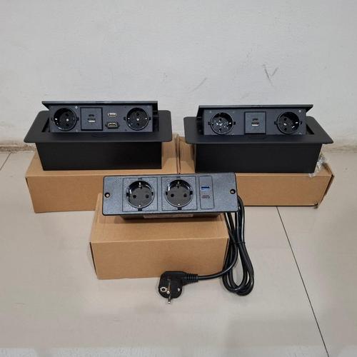 Jual STOPKONTAK TANAM DENGAN KABEL MEJA KANTOR STOP KONTAK USB DAN ...