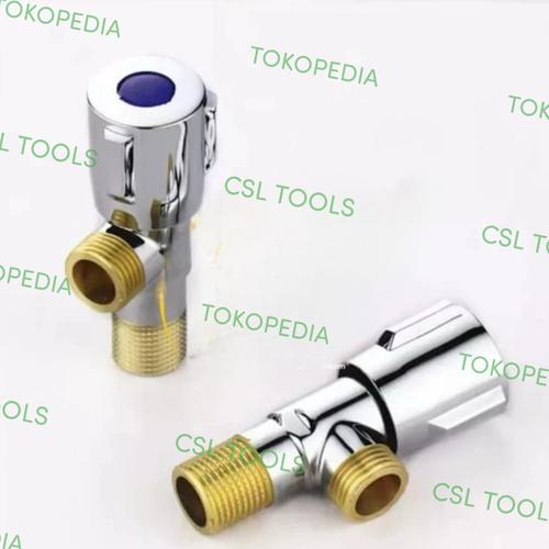 Jual Stop Kran Single 1/2" inch KUNINGAN WOKMAN / Stop Kran WC Single ...