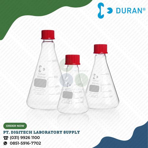Jual Labu Erlenmeyer Erlenmeyer Flask PBT Screw Cap 1000mL DURAN - Kab ...