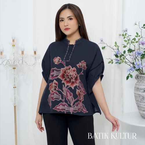Jual Batik Kultur Tops - QBBB - Glamorous Peony in Black Red - Kota ...
