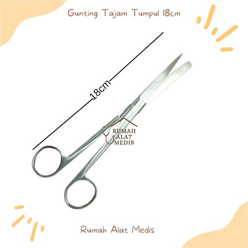 Jual Gunting Tajam Tumpul 18cm / Lurus Dan Bengkok - Lurus - Jakarta ...