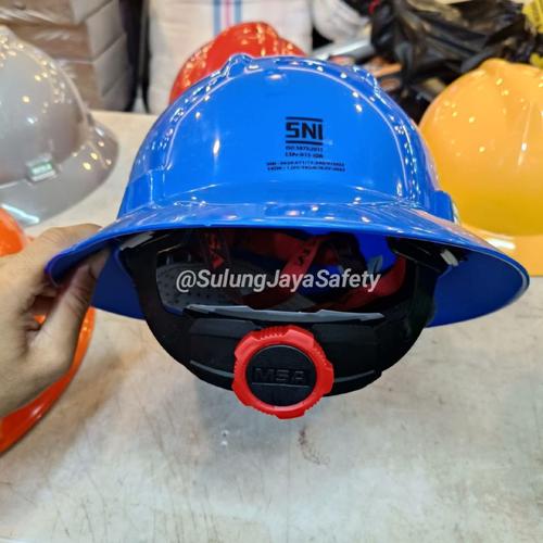Jual Helm Safety MSA Fullbrim Warna Biru Inner Fastrack + Tali Dagu ...