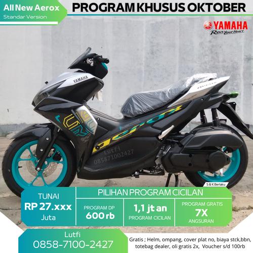 Jual Motor Aerox 2024 Silver Cyan Baru / Yamaha Aerox 2024 Perak Biru ...