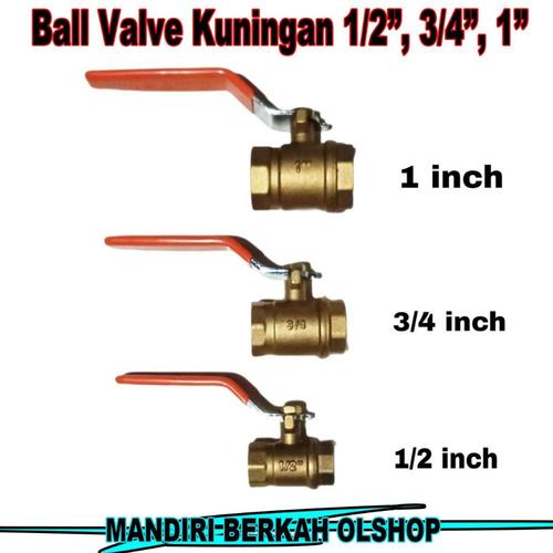 Jual Ball Valve Kuningan Ballvalve 1/2" 3/4" 1" Stop Kran Air Kuningan IGM - 1/2 Inch - Jakarta ...