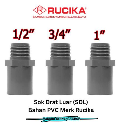 Jual Socket Drat Luar 1/2"-3/4''-1'' inch PVC RUCIKA AW / SDL / Sock ...