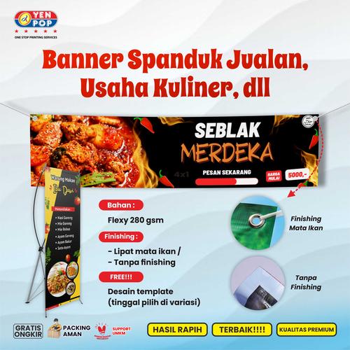 Jual Cetak Spanduk MMT tema Jualan Free Desain & Edit - Flexi 380 gsm ...