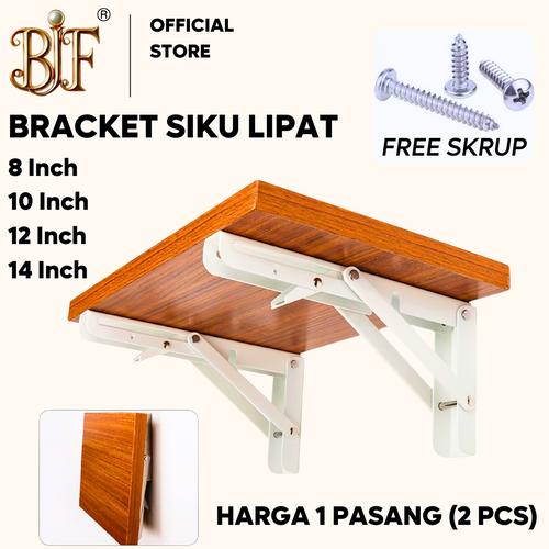 Jual Bracket Siku Meja Lipat Dinding / Bracket Ambalan Rak 8 Inch 10 ...