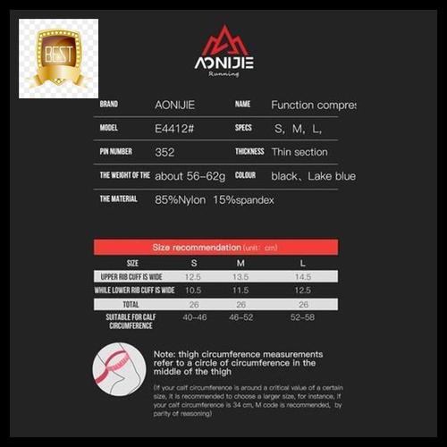 Jual new aonijie e4412 thigh compression bracer - deker paha lari gym ...