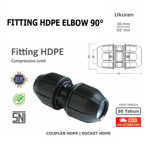 Jual Fitting Pipa HDPE Straight Coupler Ukuran 63 × 63 MM Sambungan Pipa HDPE ( 2" Inch ...