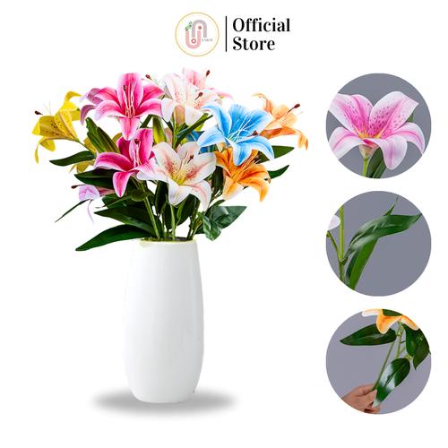 Jual Tanaman Hias Plastik Indoor Bunga Tangkai Lily Artificial Dekorasi ...