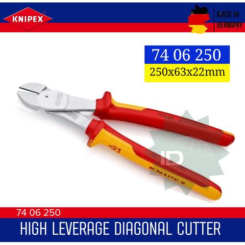 Jual Tang Potong Diagonal 74 06 250 KNIPEX High Leverage Diagonal ...