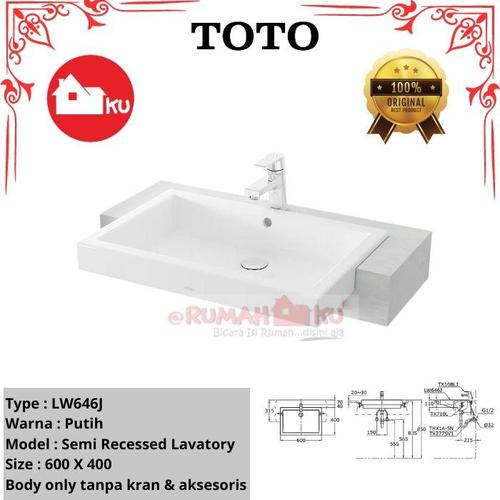 Jual Tga Wastafel Toto Semi Recessed Lw646J ( Body Only) - Kota ...