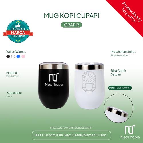Jual Coffee Stainless Mug Cupapi Custom Gelas Kopi Laser Grafir Cetak ...