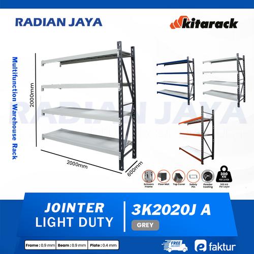 Promo Rak Gudang Besi 300kg 2 Meter Rack Gudang 4 Susun Jointer Rak Abu ...
