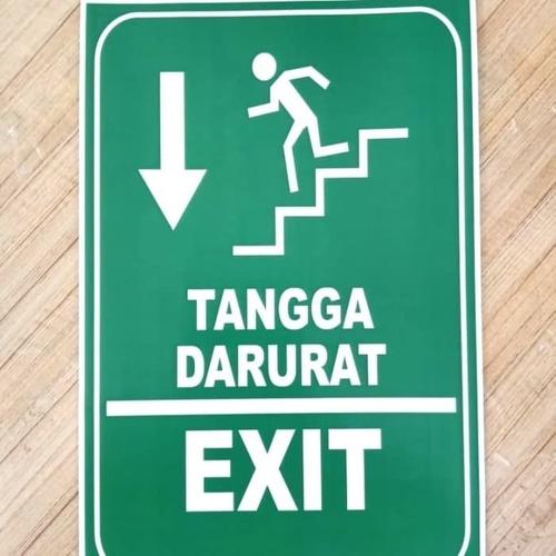 Jual Rambu Sticker TANGGA DARURAT EXIT ukuran 40 x 30 cm - Jakarta ...