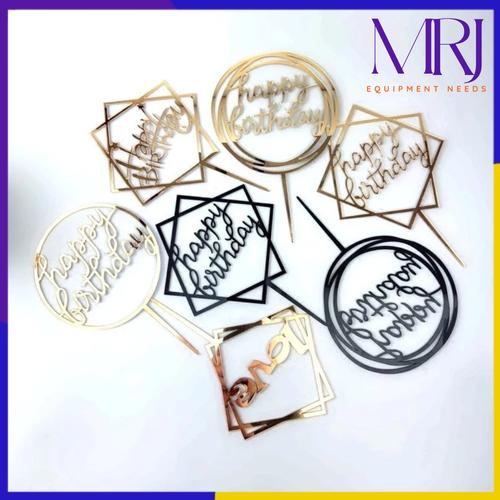 Promo MRJ Cake Topper Happy Birthday Bahan Akrilik Hiasan Dekorasi Kue ...