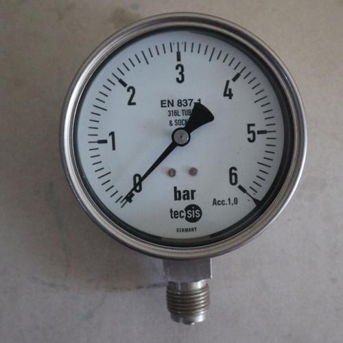 Jual TECSIS Pressure Gauge 4" x 1/2" Bottom Connection, All SS, 0-6 Bar ...