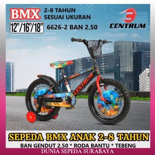 Jual SEPEDA ANAK LAKI BMX CENTRUM 6626-2 UKURAN 12 16 18 INCH BAN 2.4 ...