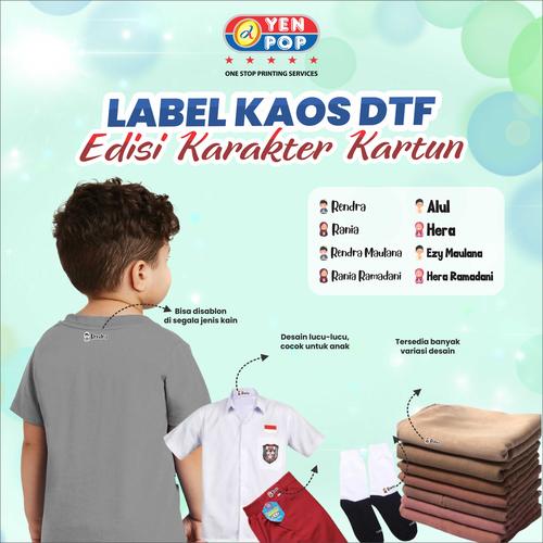 Jual Sticker Label Nama Baju Setrika Karakter ( SABLON KERING ...