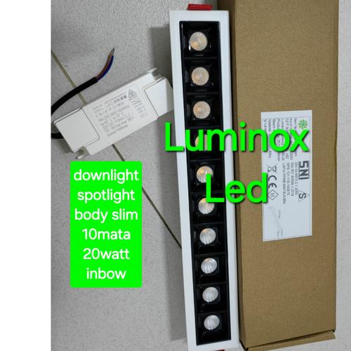 Jual spotlight linear led 4000k 20watt 20w 10mata / downlight slim 20 ...