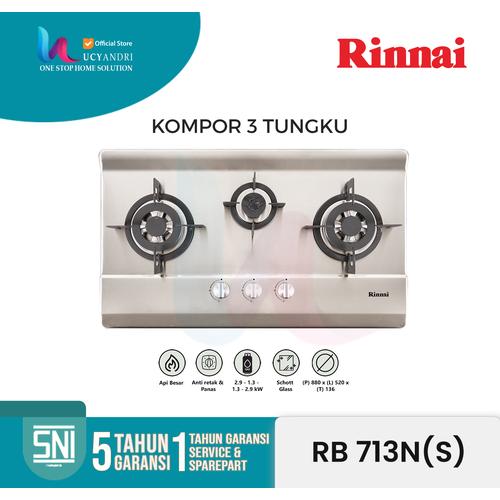 Jual Kompor Tanam Gas RINNAI RB713NS 3 Tungku / RB 713 NS - Packing ...