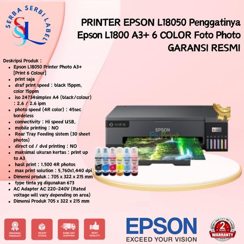 Jual PRINTER EPSON L1800 L-1800 L 1800 A3+ 6 COLOR Foto Photo GARANSI ...