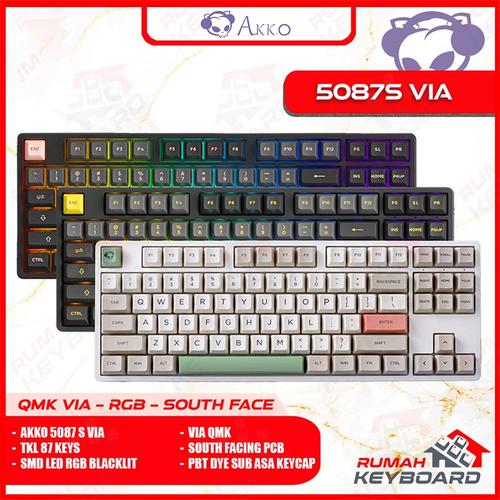 Promo MECHANICAL KEYBOARD - AKKO 5087S VIA - 75% - QMK - SOUTH RGB ...