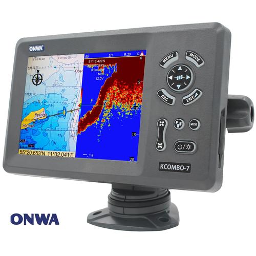 Jual ONWA KCombo-7A 7 inci GPS laut, Kombo transduser warna LCD GPS ...
