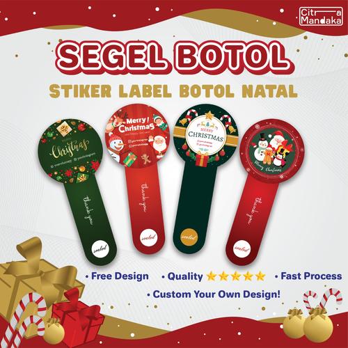 Jual Stiker Segel Botol Natal Label Minuman Makanan Custom Free Design ...