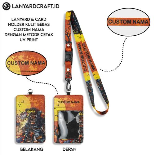 Jual V1 Id Card Holder Leather Custom + Lanyard Custom Nama Grim Reaper ...