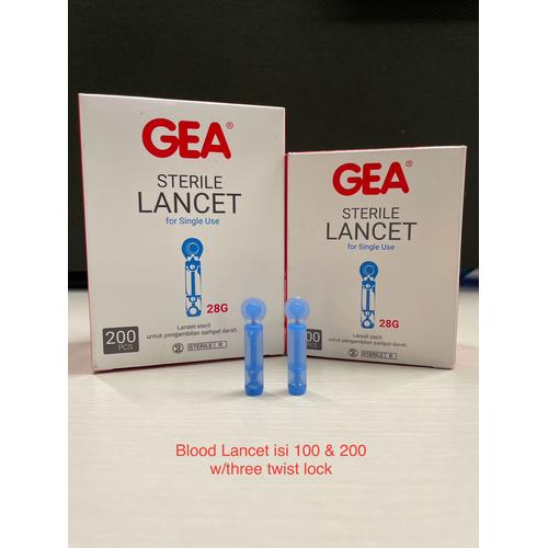 Jual Blood Lancet 28G Gea isi 100pcs / Jarum Pen Lancet Untuk Cek Darah ...