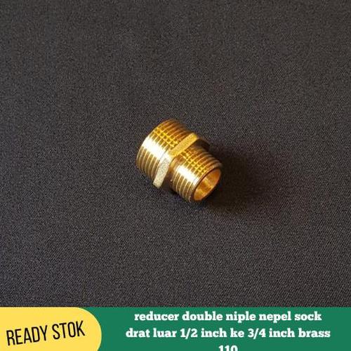 Jual reducer double niple nepel sock drat luar 1/2 inch ke 3/4 inch brass - Jakarta Pusat ...