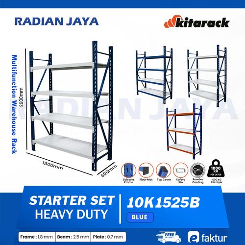 Promo Rak Gudang Besi 1 Ton 2.5 Meter Panjang 1.5M Rack Gudang 3 Susun ...