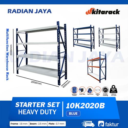 Promo Rak Gudang Besi 1 Ton 2 Meter Rack Gudang 3 Susun 1 Ton / Layer ...