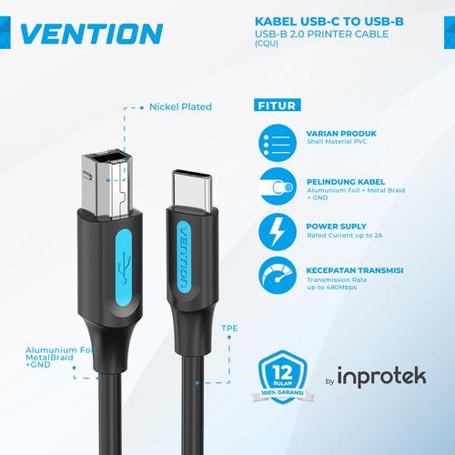 Promo Vention Kabel USB-C to USB-B 2.0 Printer Cable Scanner for Epson ...