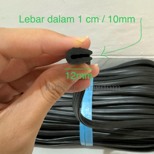 Jual KARET U JEPIT 10mm 1cm LIST GARIS LEBAR 10 mm 1 cm PANEL PLAT LIS ...