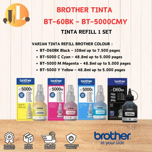 Jual Tinta Brother BT-D60BK BT-5000 CMY (Per Pcs) Satuan Original - BT ...