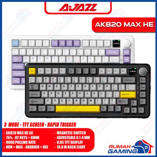 Jual Mechanical Keyboard - AJAZZ AK820 MAX PRO HE Screen - 75% - 3 Mode - TFT Display - Magnetic ...