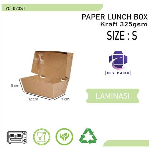 Jual PAPER DELI BOX FOOD (MODEL 2 SIZE S TYPE: YC-023ST KRAFT 325 GSM ...