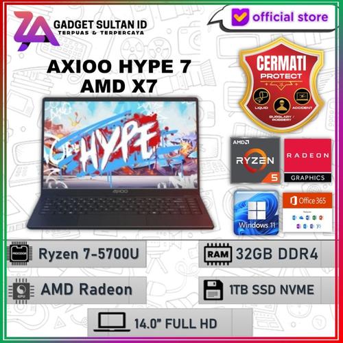 Promo AXIOO HYPE 7 AMD X7 Ryzen 7-5700 32GB 1TB SSD Windows 11 PRO ...