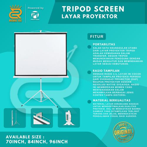 Promo Screen Projector 70 Inch Tripod / Layar Proyektor 70 Inch Tripot ...