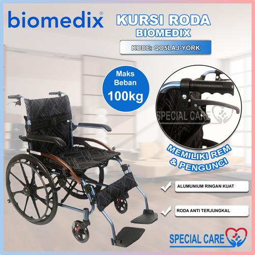 Jual BIOMEDIX - Kursi Roda Aluminium Ringan Lipat Portable QO5LAJ-YORK ...