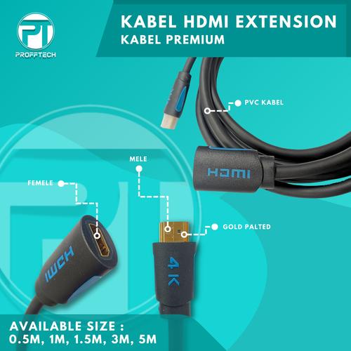 Jual KABEL HDMI EXTENSION SUPPORT 4K / HDMI EXT / HDMI MALE FEMALE 4K ...