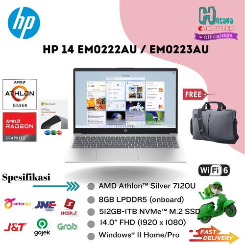 Promo LAPTOP HP 14 EM0222AU / EM0223AU - ATHLON 7120 8GB 512GB SSD 14 ...