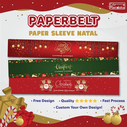 Jual Paper Belt Custom Natal Custom | Label Hampers Natal Packaging ...