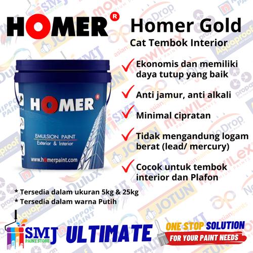 Jual Cat Tembok Homer Gold White House Warna Putih 5kg - Jakarta Barat ...
